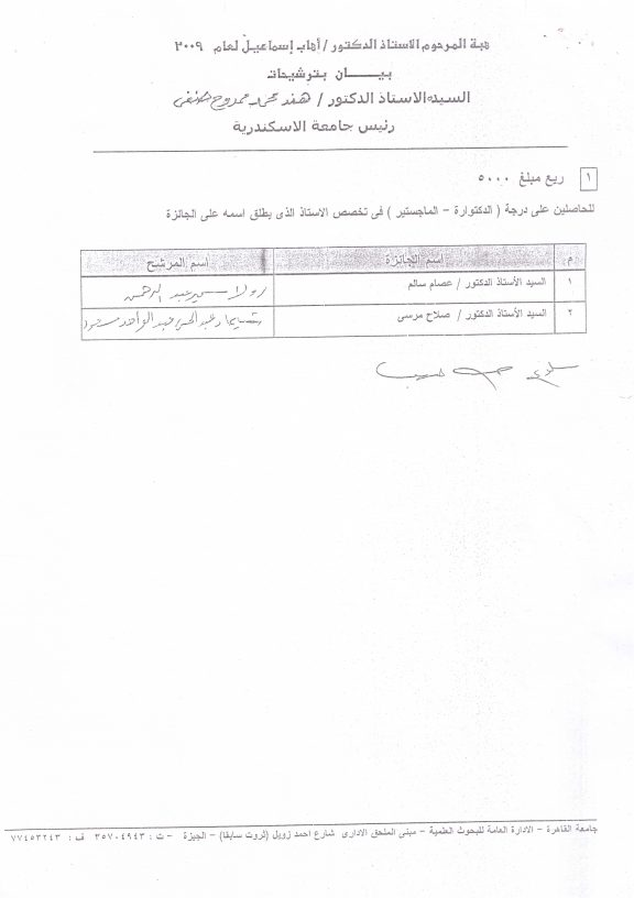 Awards – Dr.Rola Afify